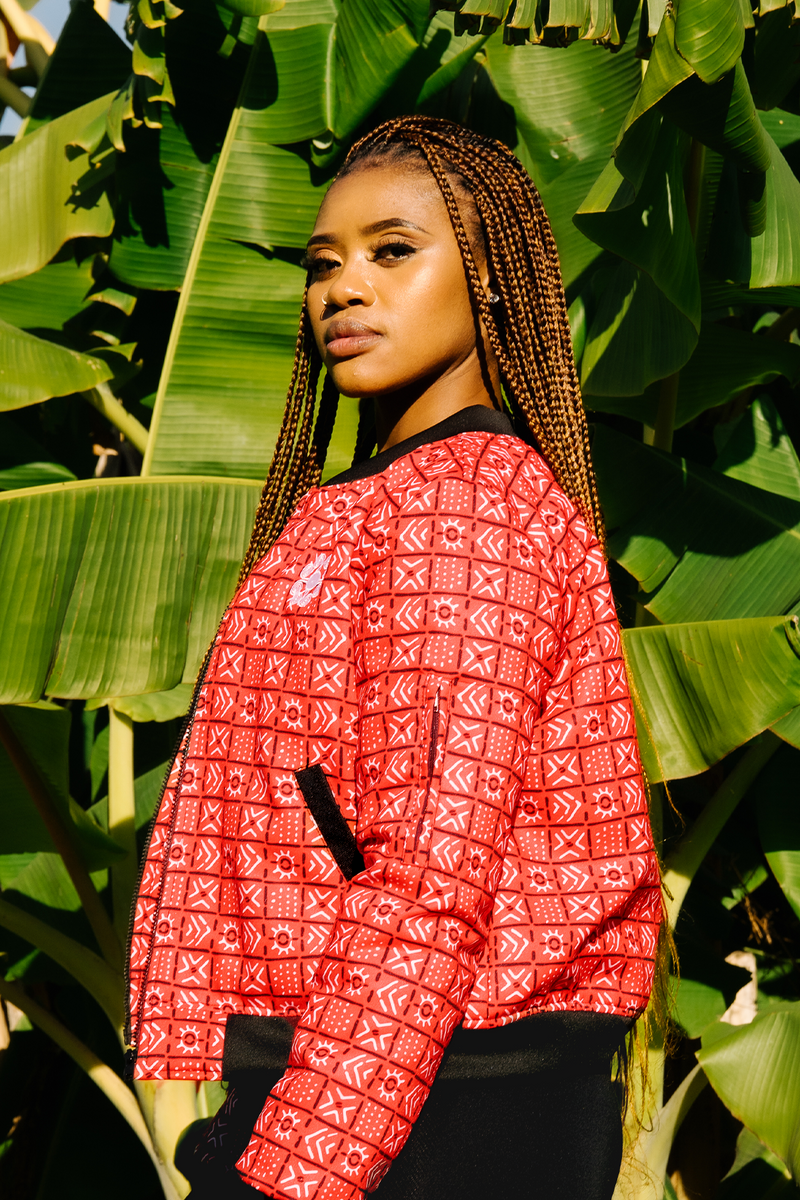 Women's Bogolan Winter Bomber Jacket – Chepa Streetwear